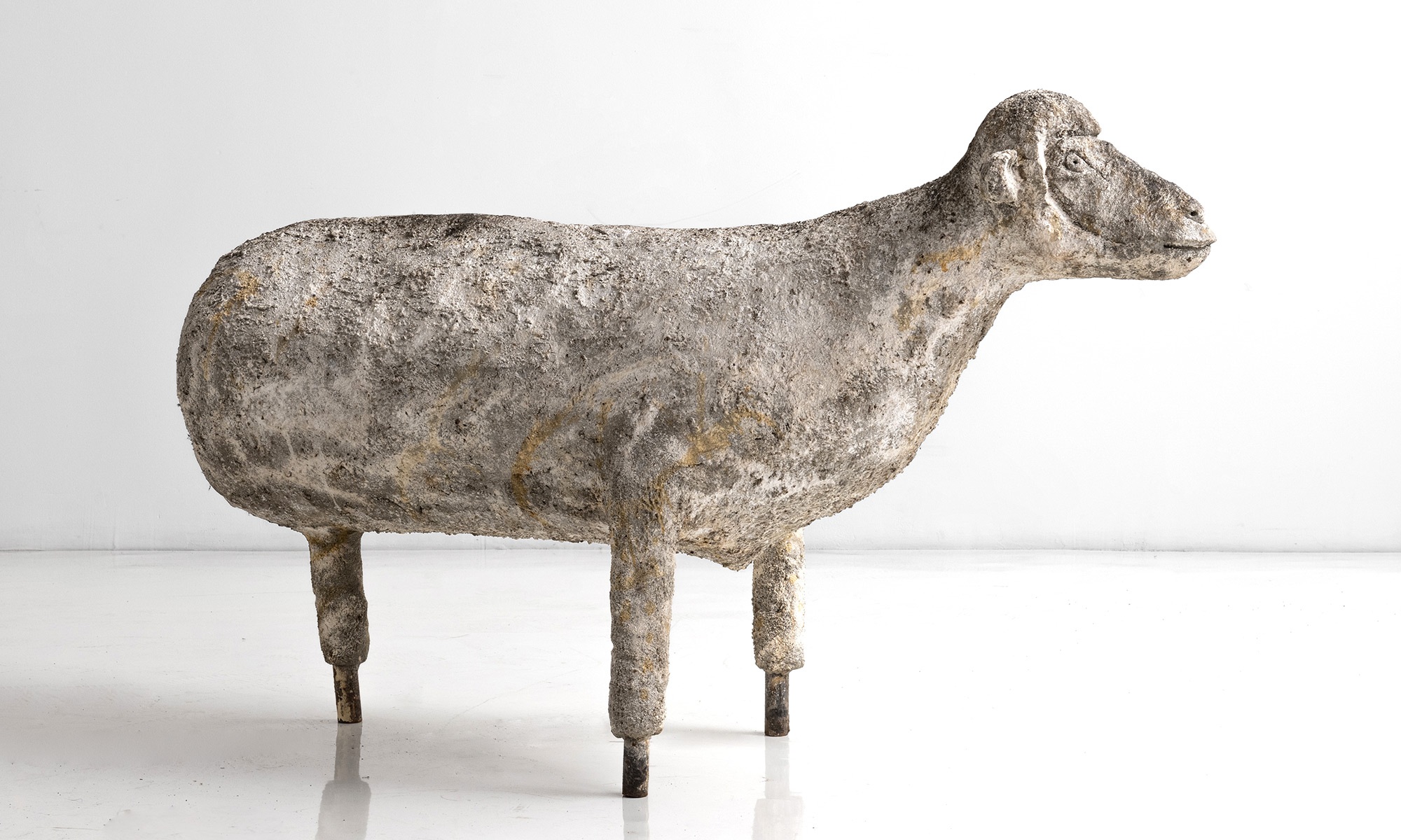 58 Inch Long Folk Art Cement Sheep :: Obsolete