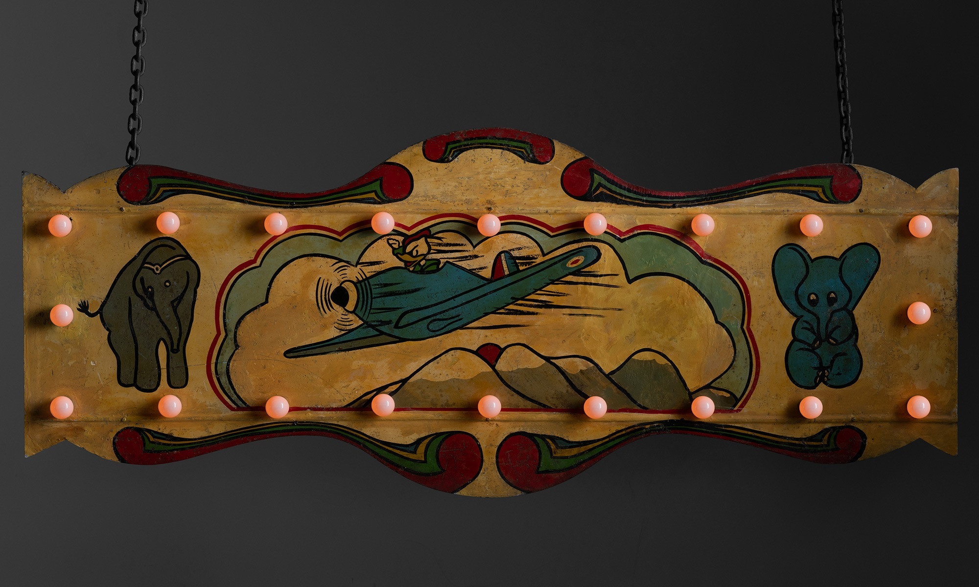 73 Inch Long “Donald Duck Flying” Fairground Sign :: Obsolete