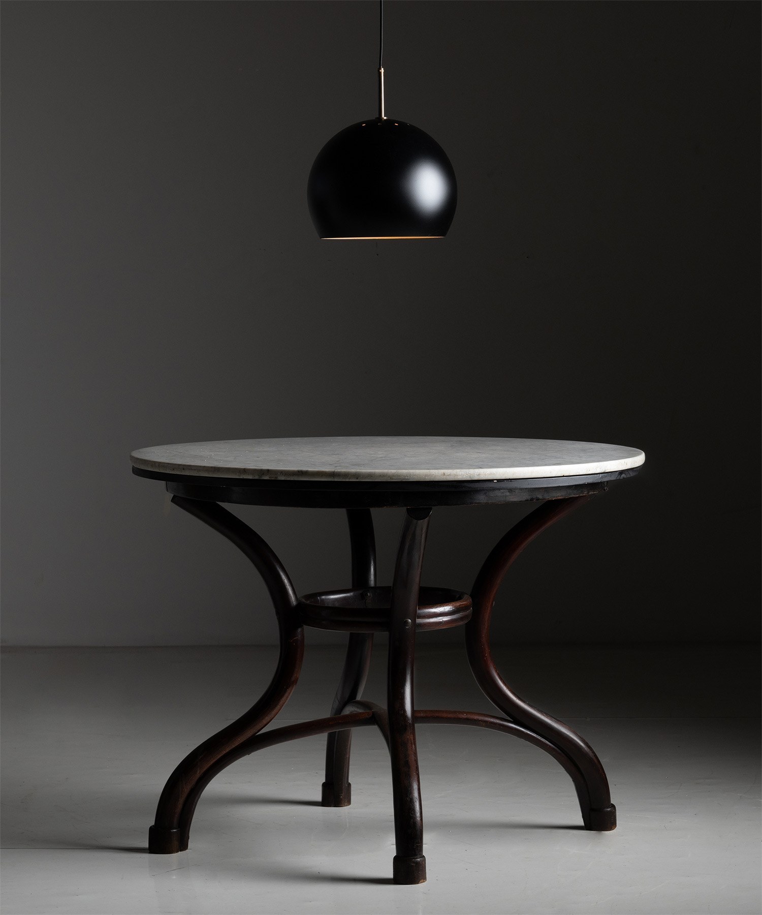 Bentwood Table with Marble Top by Thonet :: Obsolete