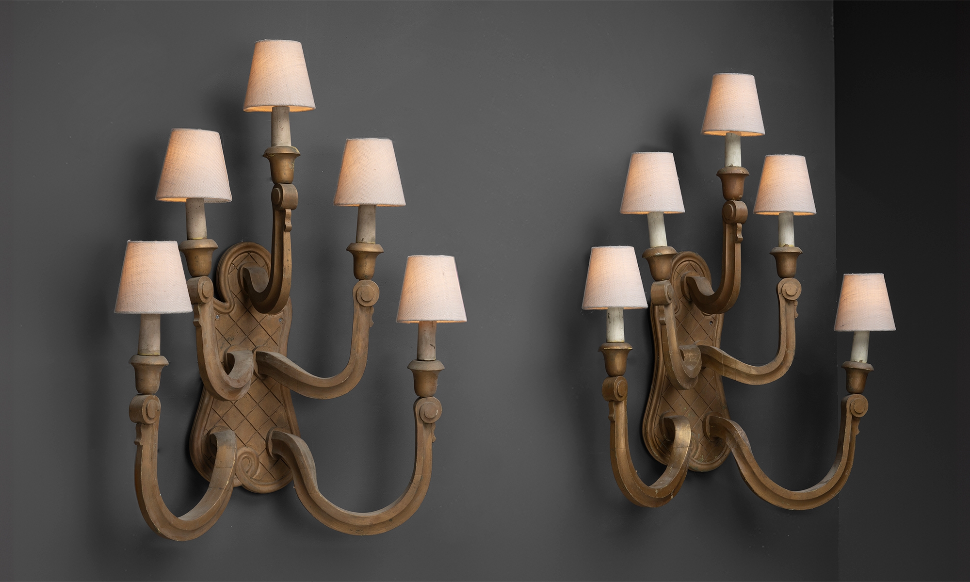 Massive Wood Theater Sconces :: Obsolete