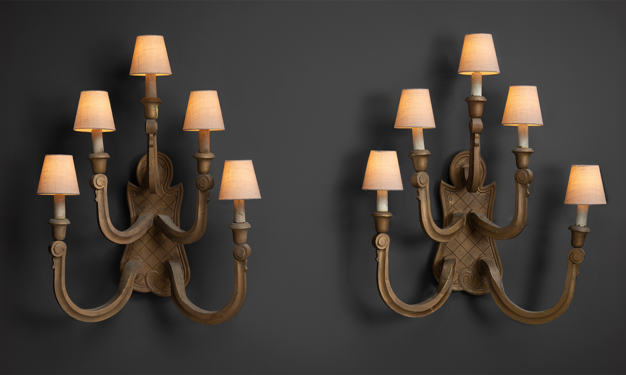 Massive Wood Theater Sconces :: Obsolete